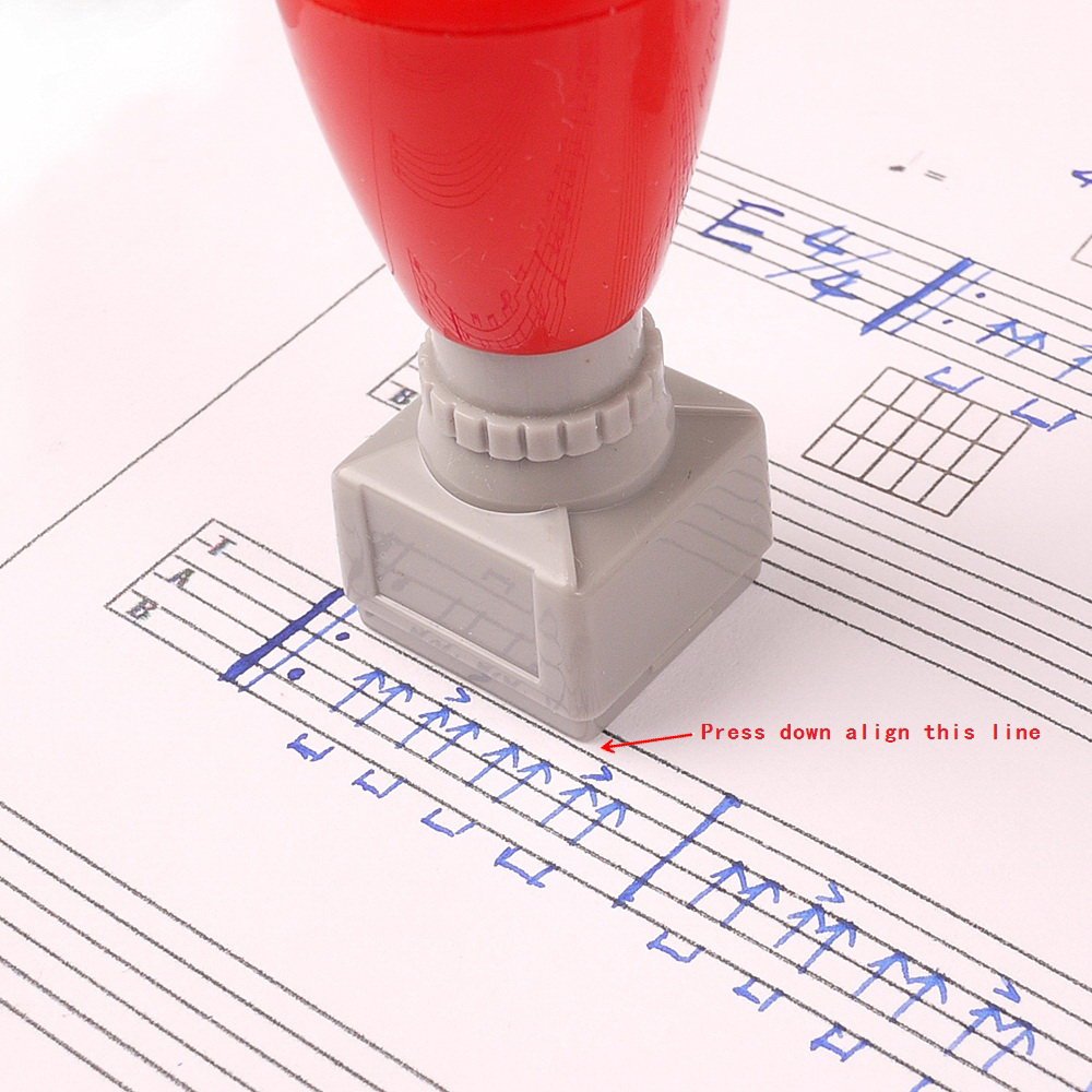 Mr.Power Guitar Chord Stamp Black Ink(3 Frets)/Ukulele(5 fret) DIY Mini Rubber Stamp(Black Ink)