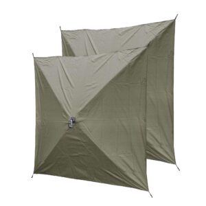 clam quick-set wind and sun panel attachment for escape sport screen shelter canopy tent with carrying bag, accessory only, green (2 pack)