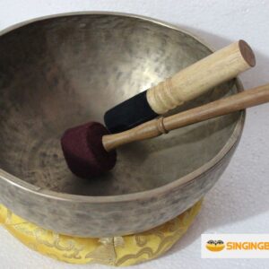 12" Old E Note Tibetan Singing Bowl, Meditation Bowl, Tibetan Bowls, Free Singing Bowl Silk Cushion, Striker and Drum Stick