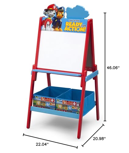 Delta Children Wooden Double-Sided Kids Easel with Storage -Ideal for Arts & Crafts, Homeschooling and More - Greenguard Gold Certified, Nick Jr. PAW Patrol