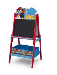 delta children wooden double-sided kids easel with storage -ideal for arts & crafts, homeschooling and more - greenguard gold certified, nick jr. paw patrol