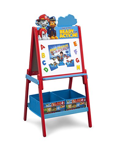 Delta Children Wooden Double-Sided Kids Easel with Storage -Ideal for Arts & Crafts, Homeschooling and More - Greenguard Gold Certified, Nick Jr. PAW Patrol