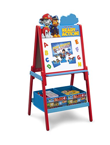 Delta Children Wooden Double-Sided Kids Easel with Storage -Ideal for Arts & Crafts, Homeschooling and More - Greenguard Gold Certified, Nick Jr. PAW Patrol