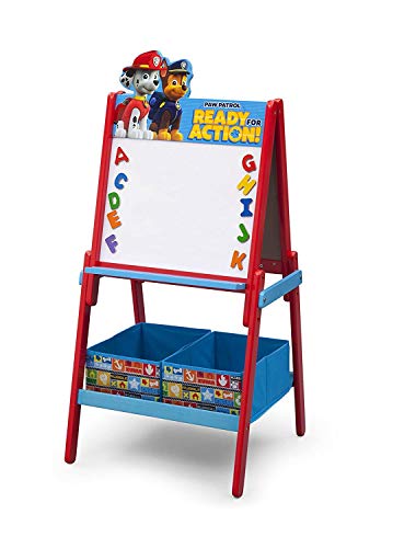 Delta Children Wooden Double-Sided Kids Easel with Storage -Ideal for Arts & Crafts, Homeschooling and More - Greenguard Gold Certified, Nick Jr. PAW Patrol