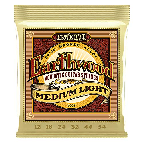 4 Pack Ernie Ball Earthwood Medium Light Acoustic Strings, 80/20 Bronze, P02003