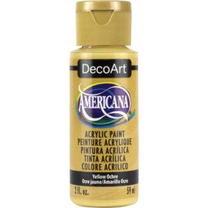 deco art americana acrylic paint 2oz-yellow ochre - opaque fabric