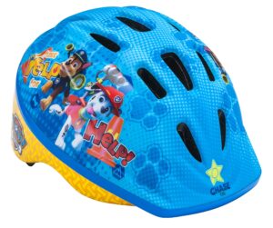 nickelodeon paw patrol kids bike helmet, toddler 3-5 years old, girls and boys, adjustable fit, vents, x-small, blue