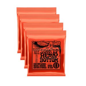 ernie ball 2215 skinny top/heavy bottom slinky nickel wound strings - 4 pack