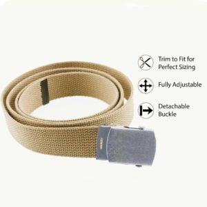 Thomas Bates Cargo Cotton Military Web Belt (Khaki)