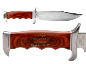 ndz performance elk ridge outdoor hunting fixed blade full tang knife bible isaiah 54:17