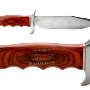 NDZ Performance Elk Ridge Outdoor Hunting Fixed Blade Full Tang Knife Bible Isaiah 54:17