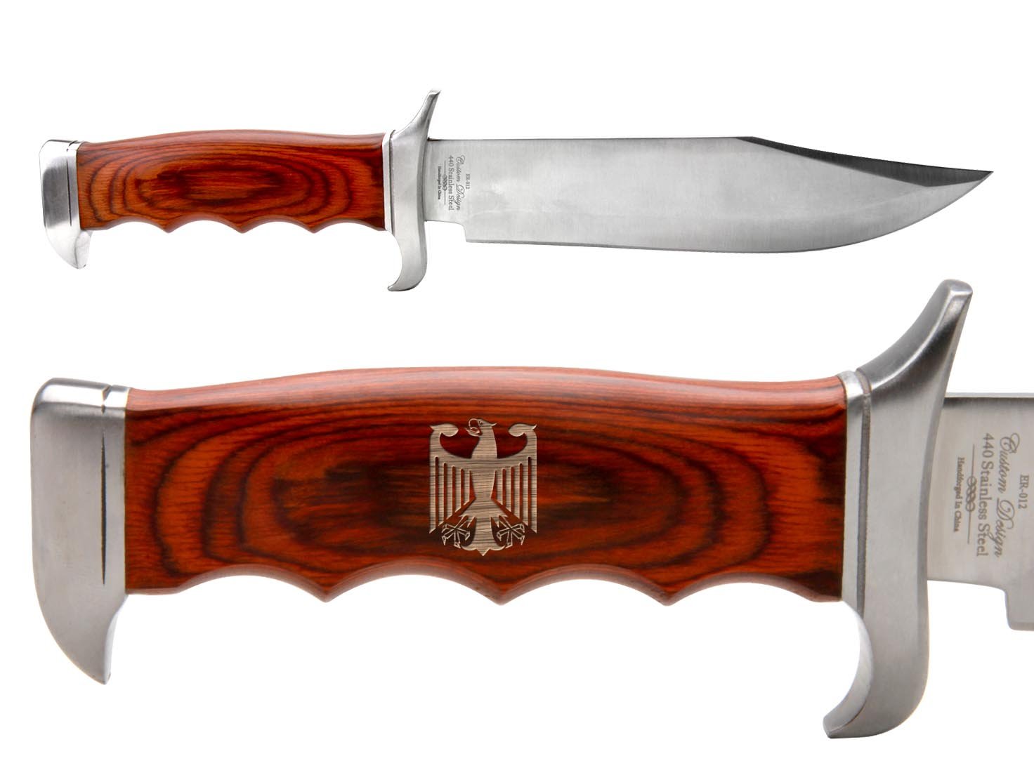 NDZ Performance Elk Ridge Outdoor Hunting Fixed Blade Full Tang Knife German Coat of Arms Federal Eagle