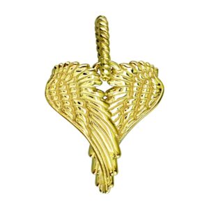 sziro large angel heart wings, wings of love, 21mm in 14k yellow gold