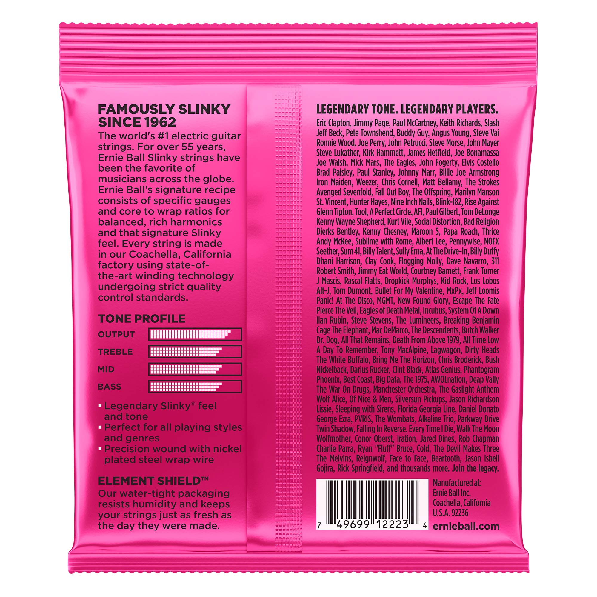 Ernie Ball Super Slinky Electric Guitar Strings, Nickel Wound, Lot/4, P02223