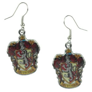 harry potter gryffindor silver plated earrings