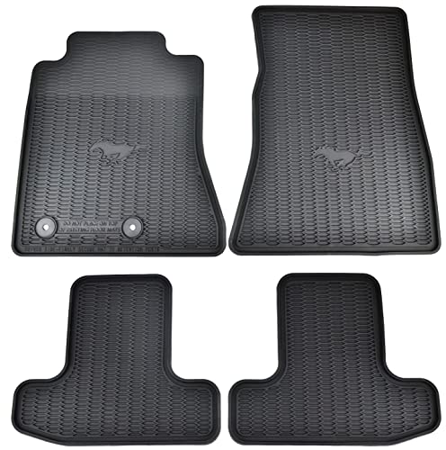 Ford OEM Factory Stock 2015 2016 Black Mustang Pony Horse All Weather Vinyl Floor Mats Front & Rear