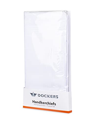 Dockers Mens Cotton Gift Set Fashion Classic Handkerchiefs, White, 13 Piece US