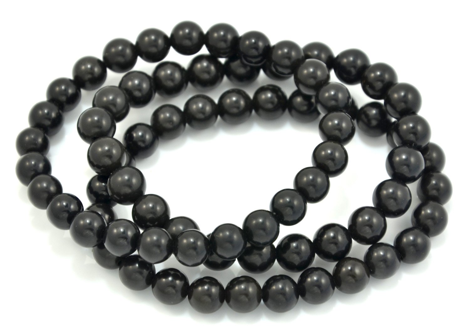 Paialco 6mm Black Onyx Gemstone Stretch Beaded Bracelet, Pack of 3