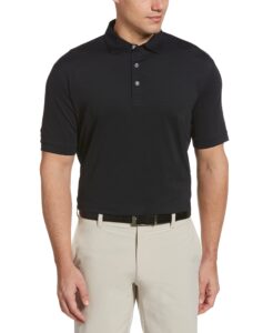 callaway men's golf short sleeve tonal stripe polo shirt, black, small