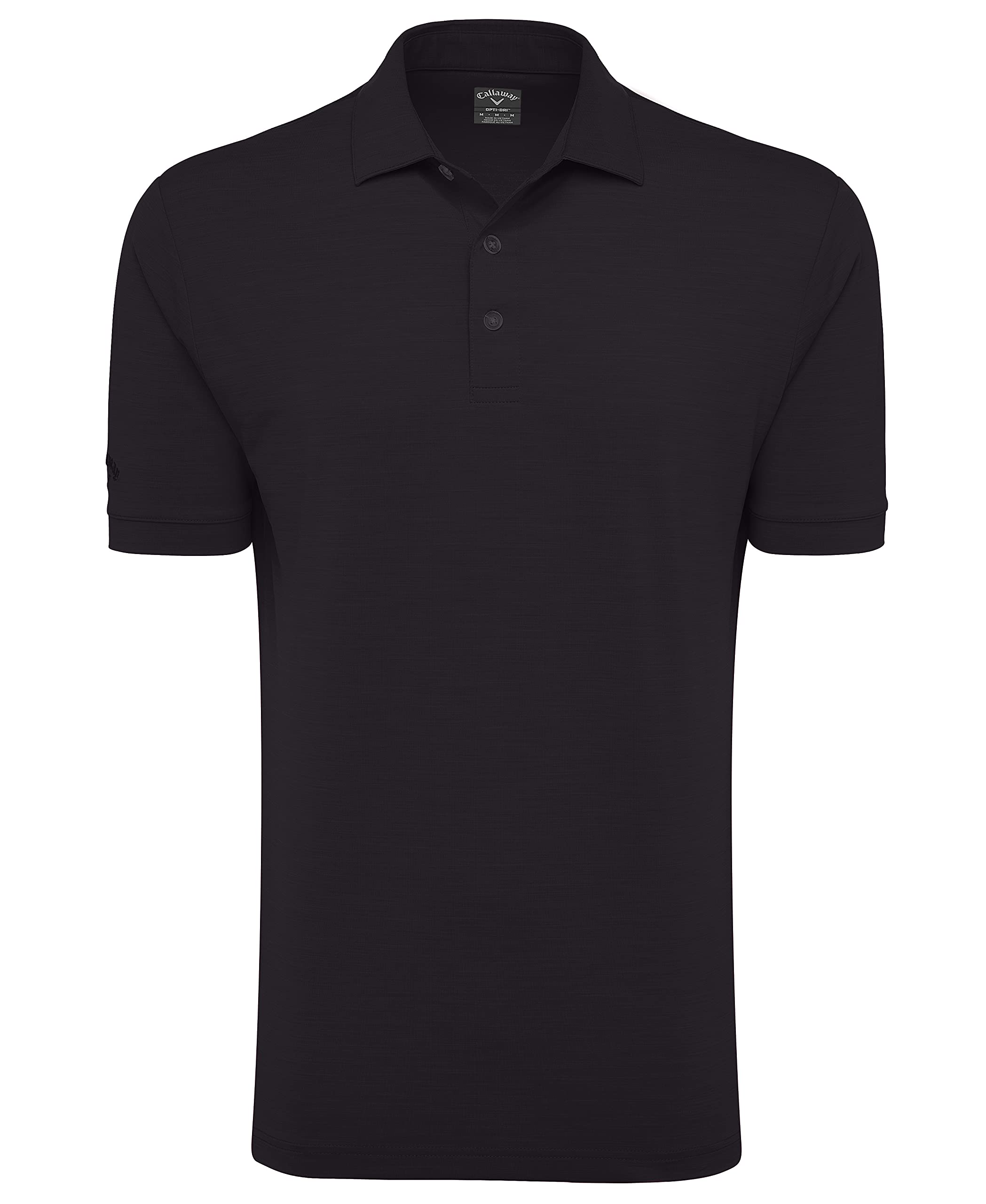 Callaway Men's Golf Short Sleeve Tonal Stripe Polo Shirt, Black, Small