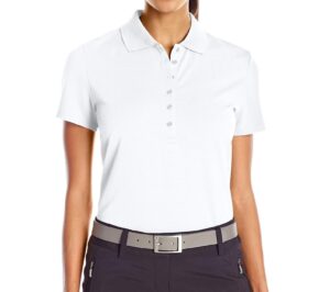 callaway women's short sleeve ottoman performance golf polo with sun protection (size small - 4x-large), white, medium