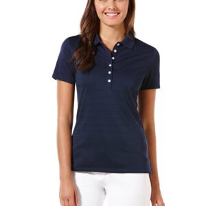 Callaway Women's Golf Short Sleeve Pique Open Mesh Polo Shirt, Peacoat, Medium