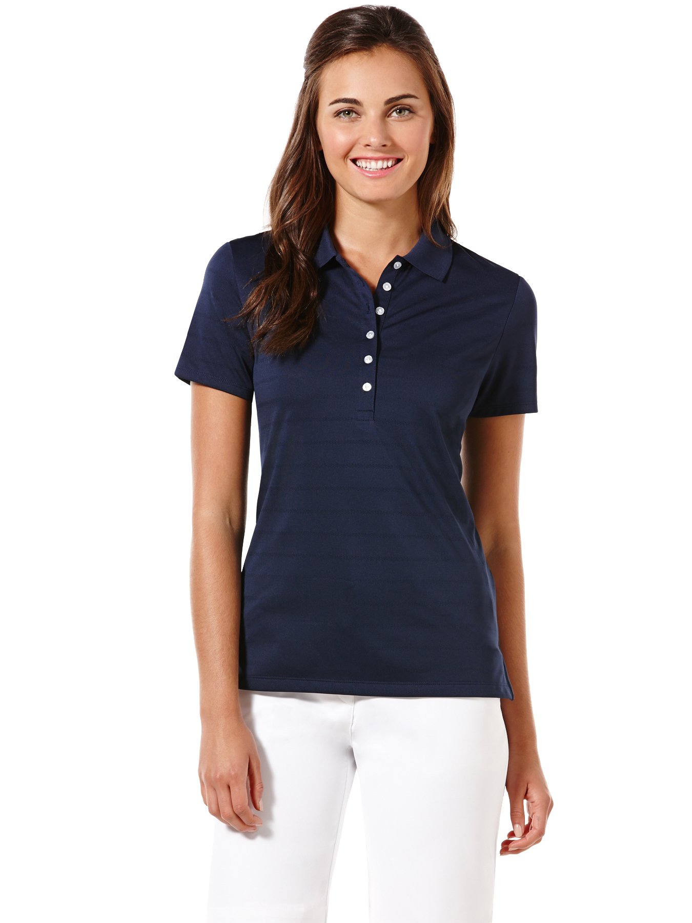 Callaway Women's Golf Short Sleeve Pique Open Mesh Polo Shirt, Peacoat, Medium