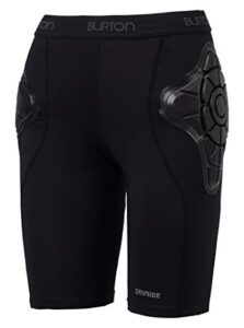 burton womens total impact short, true black, large