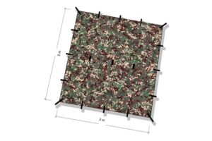 dd hammocks - dd tarp 3x3 - mc (10ft x 10ft) - 100% waterproof - lightweight & multifunctional camo rainfly tarp tent shelter for camping backpacking & hiking adventure