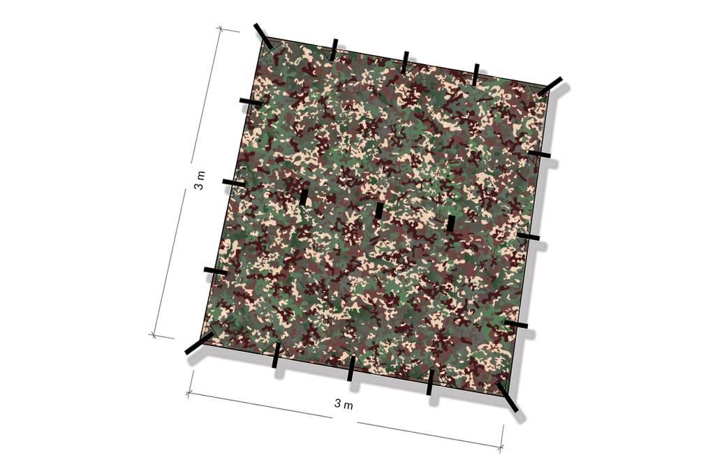 DD Hammocks - DD Tarp 3x3 - MC (10ft x 10ft) - 100% Waterproof - Lightweight & Multifunctional Camo Rainfly Tarp Tent Shelter for Camping Backpacking & Hiking Adventure