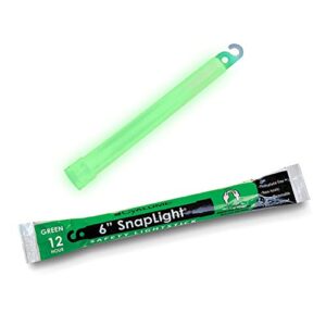 cyalume glow sticks military grade lightstick - premium green 6” snaplight emergency chemical light stick with 12 hour duration (bulk pack of 30 chem lights)