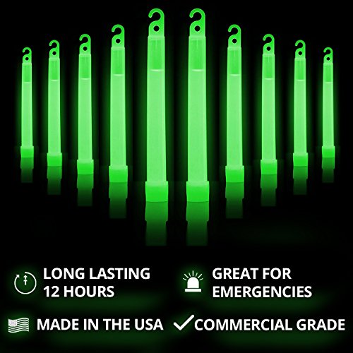 Cyalume Glow Sticks Military Grade Lightstick - Premium Green 6” SnapLight Emergency Chemical Light Stick with 12 Hour Duration (Bulk Pack of 30 Chem Lights)