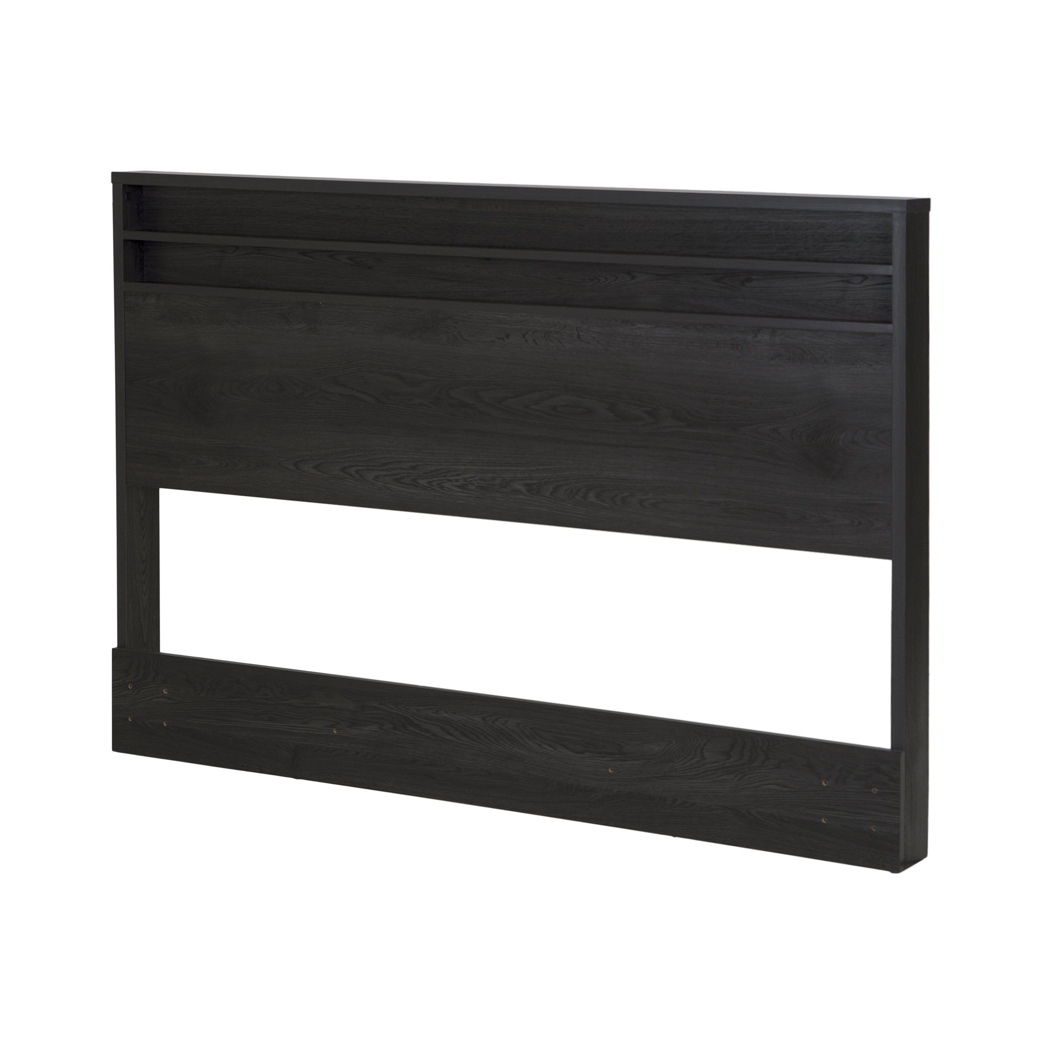 South Shore Tao Headboard with 2 Shelves, Queen 60-Inch, Gray Oak