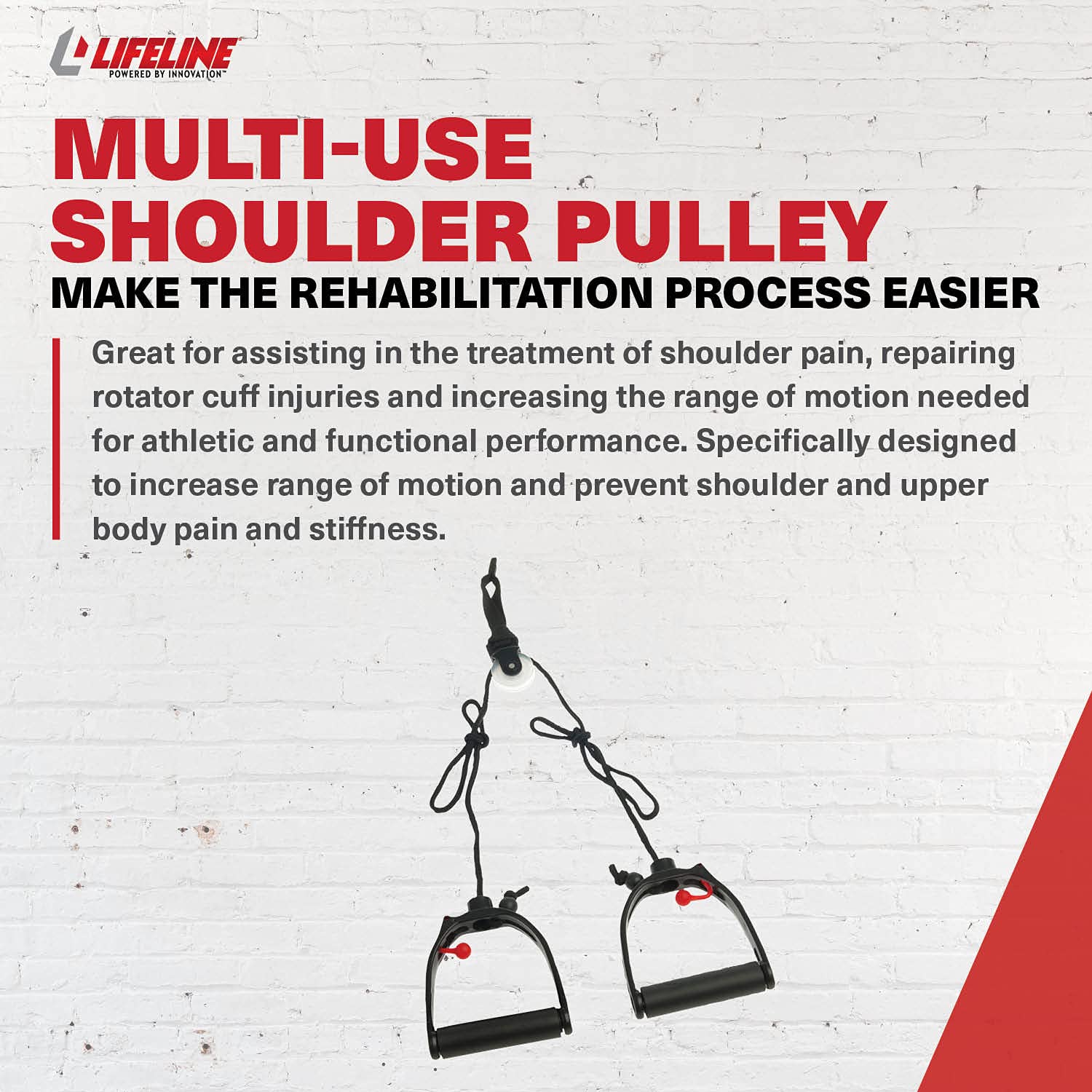 Lifeline Multi-Use Shoulder Pulley for Assisting Rehabilitation and Increasing Flexibility Black, Standard