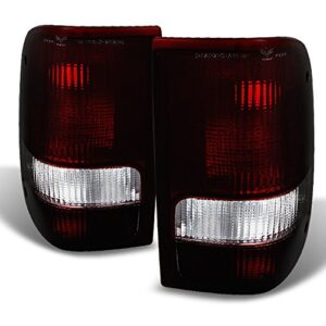 akkon - for ford ranger pickup truck dark red rear tail light brake lamps replacement pair left + right set