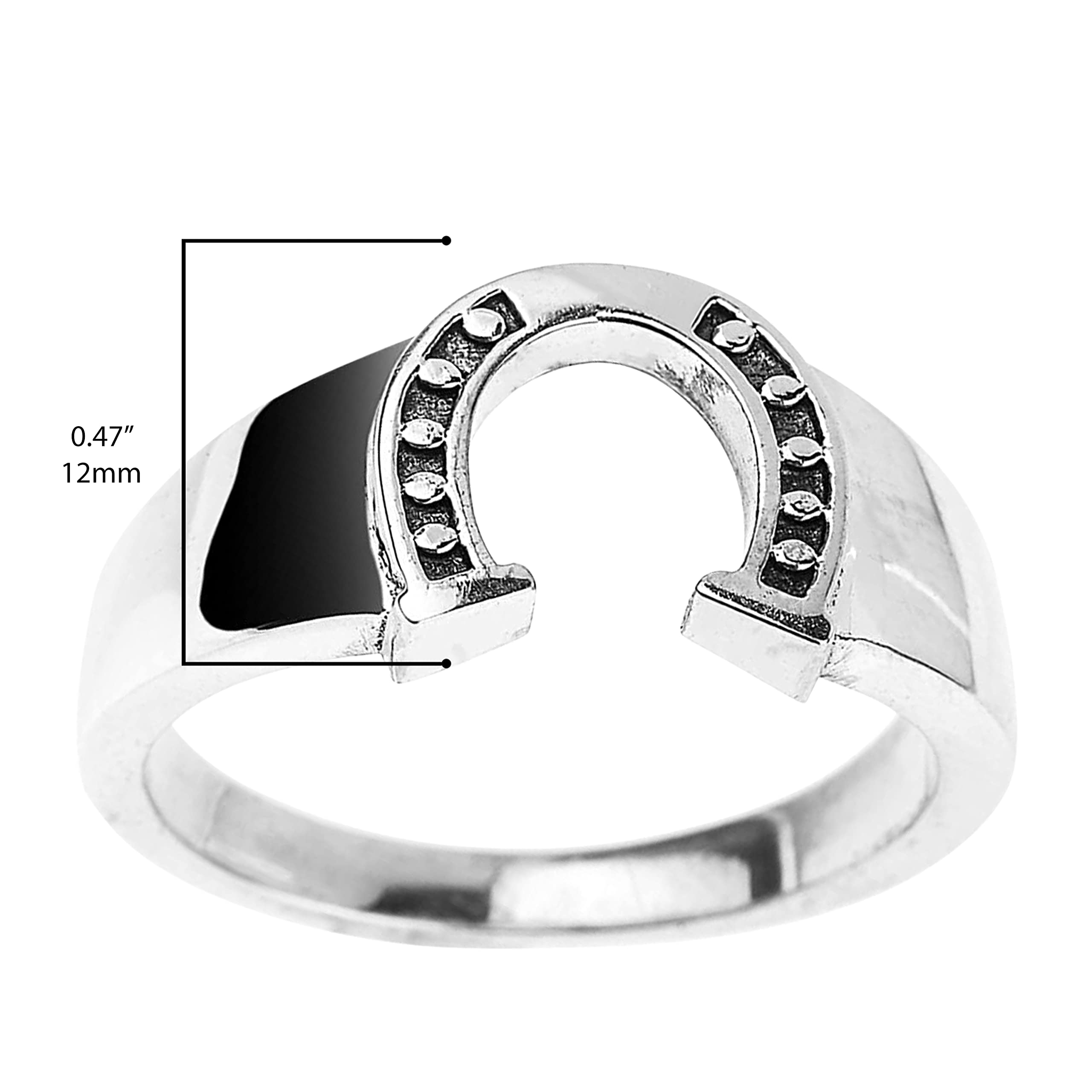 .925 Sterling Silver Tapered Open Horseshoe Ring - Size 10