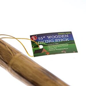 SE Natural Wood Walking Stick with V Yoke for Rifle, Steel Spike and Metal-Reinforced Tip Cover, 55" - WS622-55YH