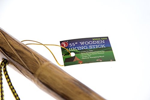 SE Natural Wood Walking Stick with V Yoke for Rifle, Steel Spike and Metal-Reinforced Tip Cover, 55" - WS622-55YH