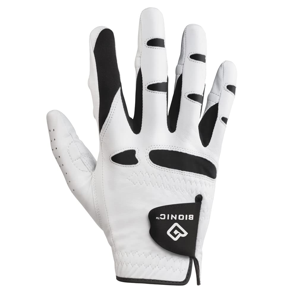 BIONIC Glove Mens Stablegrip with Natural Fit Golf Glove Regular White Left.