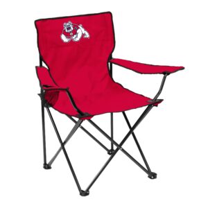 logo brands ncaa fresno state bulldogs unisex adult quad chair with single cup holder, red, one size