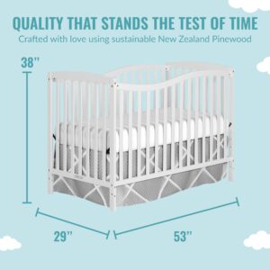 Dream On Me Chelsea 5-In-1 Convertible Crib In White, JPMA Certified