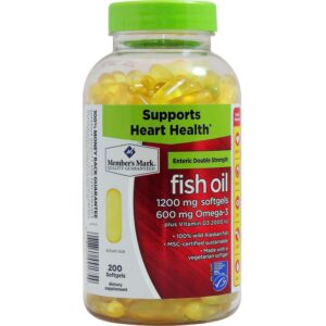 member's mark enteric double strength fish oil 1200mg (200 softgels)