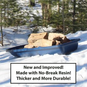 Flexible Flyer Winter Trek Large Pull Sled for Adults. Plastic Toboggan for Snow Sledding, Ice Fishing, Work, Blue, 66 x 20 x 6 inches