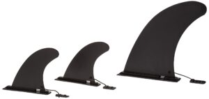 retrospec replacement fins for inflatable stand up paddle board (set of 3), black