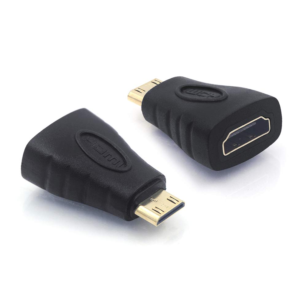 VCE HDMI Adapter 2-Pack, Mini HDMI to HDMI, 4K Support, Gold Plated, Compatible with Raspberry Pi, Camera, Camcorder, DSLR, Tablet, Video Card