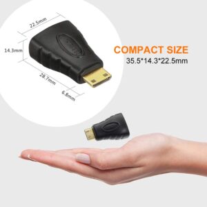 VCE HDMI Adapter 2-Pack, Mini HDMI to HDMI, 4K Support, Gold Plated, Compatible with Raspberry Pi, Camera, Camcorder, DSLR, Tablet, Video Card