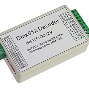 3 Channel 5A DMX512 Decoder Controller Relay Switch Kit DIY Converter DMX Dimmer Relay With Protective Shell