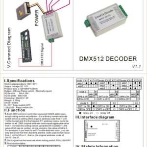 3 Channel 5A DMX512 Decoder Controller Relay Switch Kit DIY Converter DMX Dimmer Relay With Protective Shell