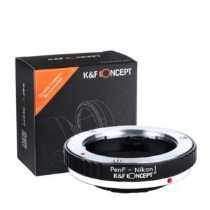 k&f concept lens mount adapter compatible with olympus pen-f lens to nikon 1 series camera