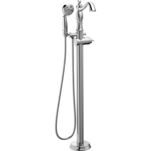 delta faucet cassidy floor-mounted freestanding tub filler with handheld shower - tub faucet - t4797-fl-lhp - bathroom fixtures - chrome (valve sold separately)